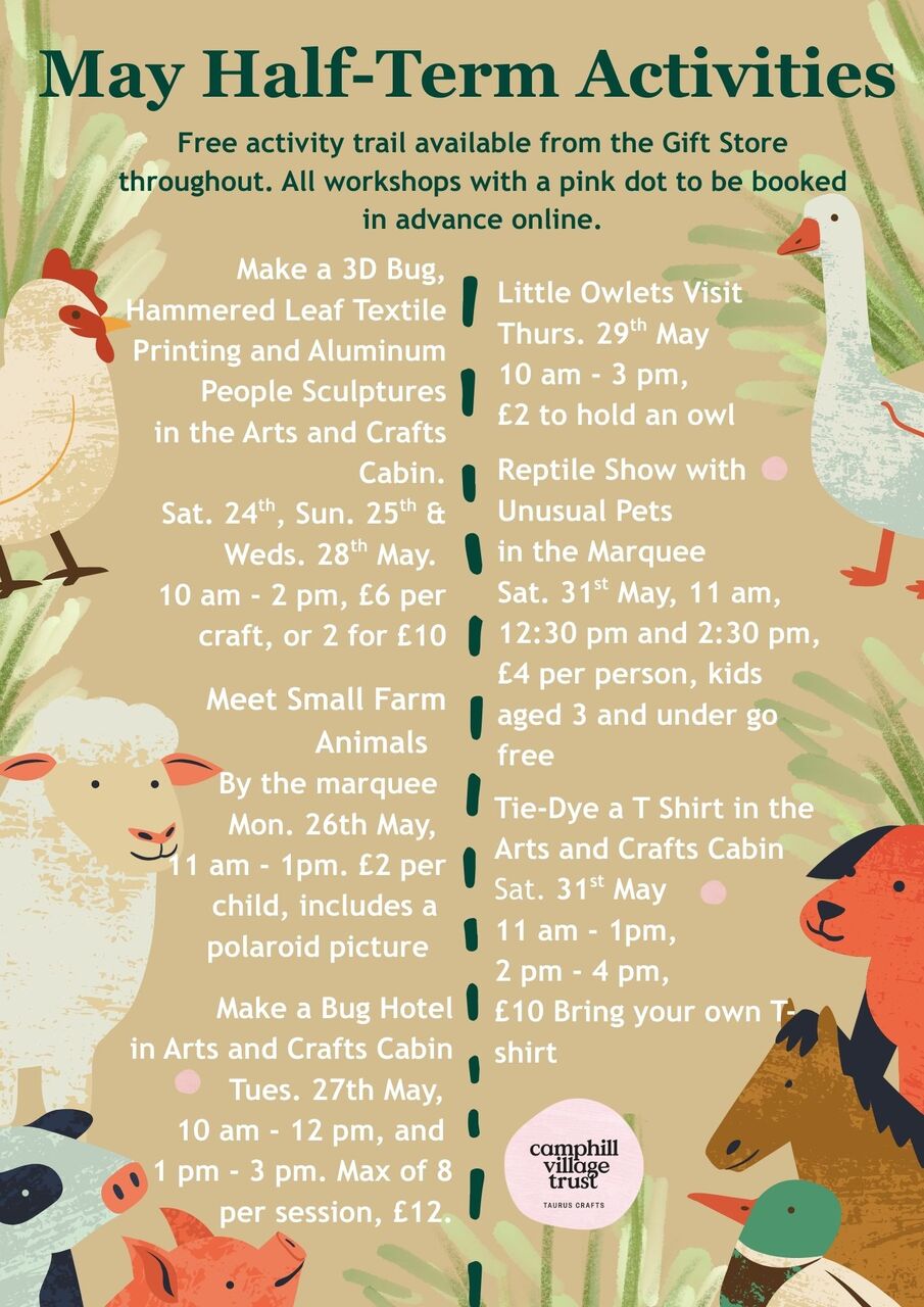Taurus Crafts May Half Term Activities • Camphill Village Trust
